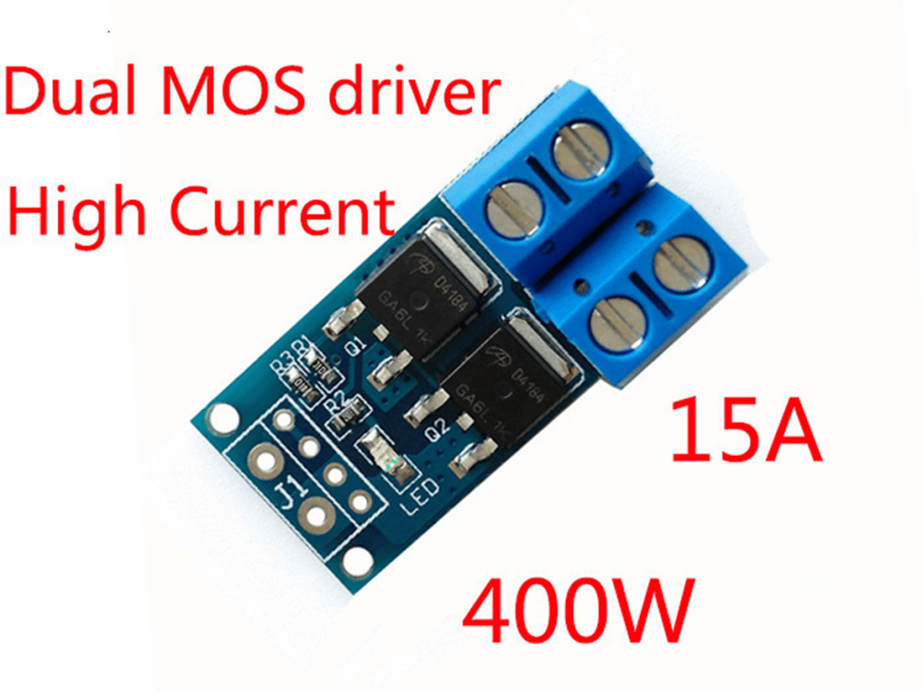 Driver MOSFET 15A 400W regulador PWM Arduino RPI - varper.cl